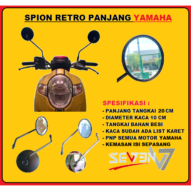 Jual SPION RETRO TANGKAI PANJANG YAMAHA FAZZIO MIO SOUL XEON M3 FINO ...