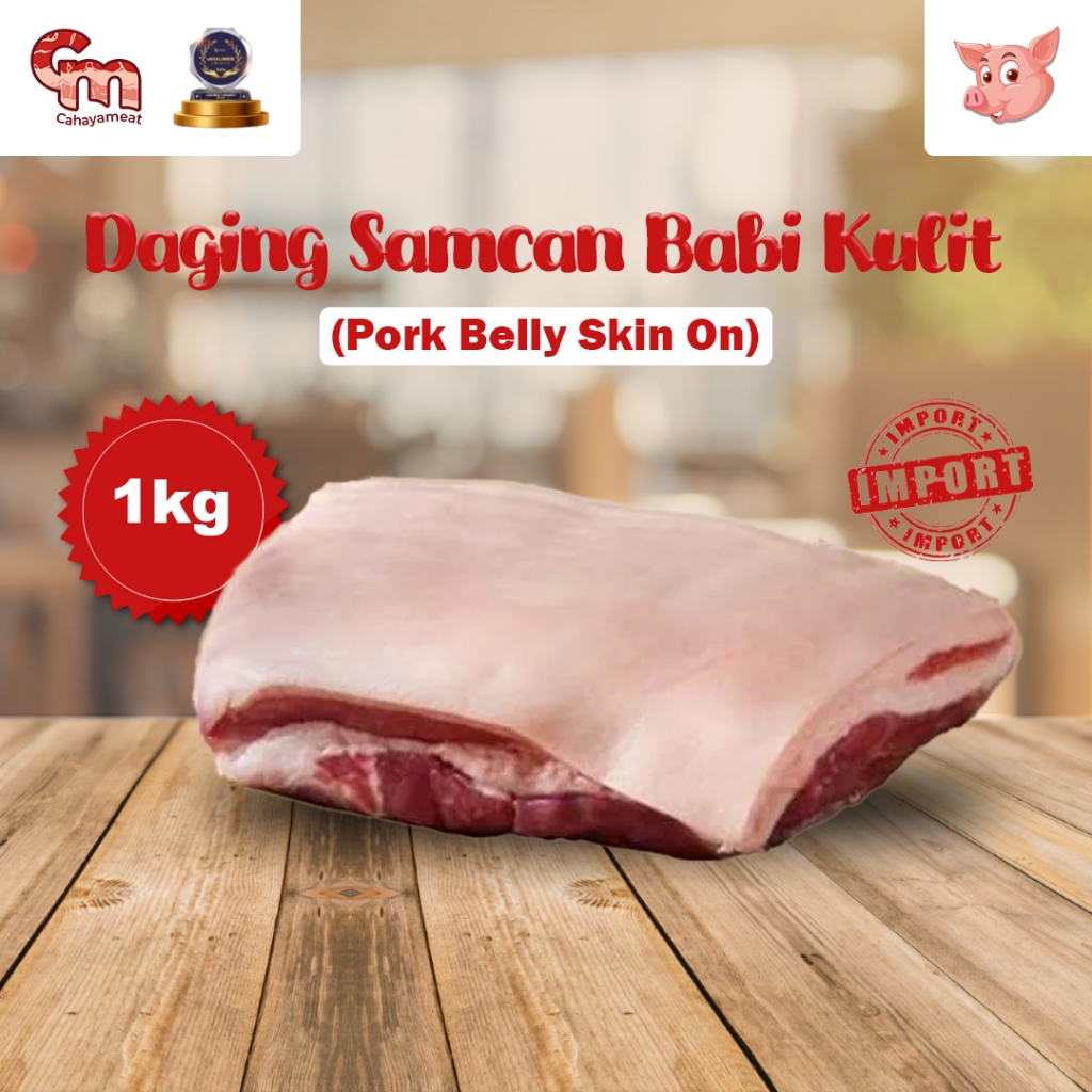 Jual Samcan Babi IMPORT Super Premium Berlapis 5 Pork Belly Skin on ...