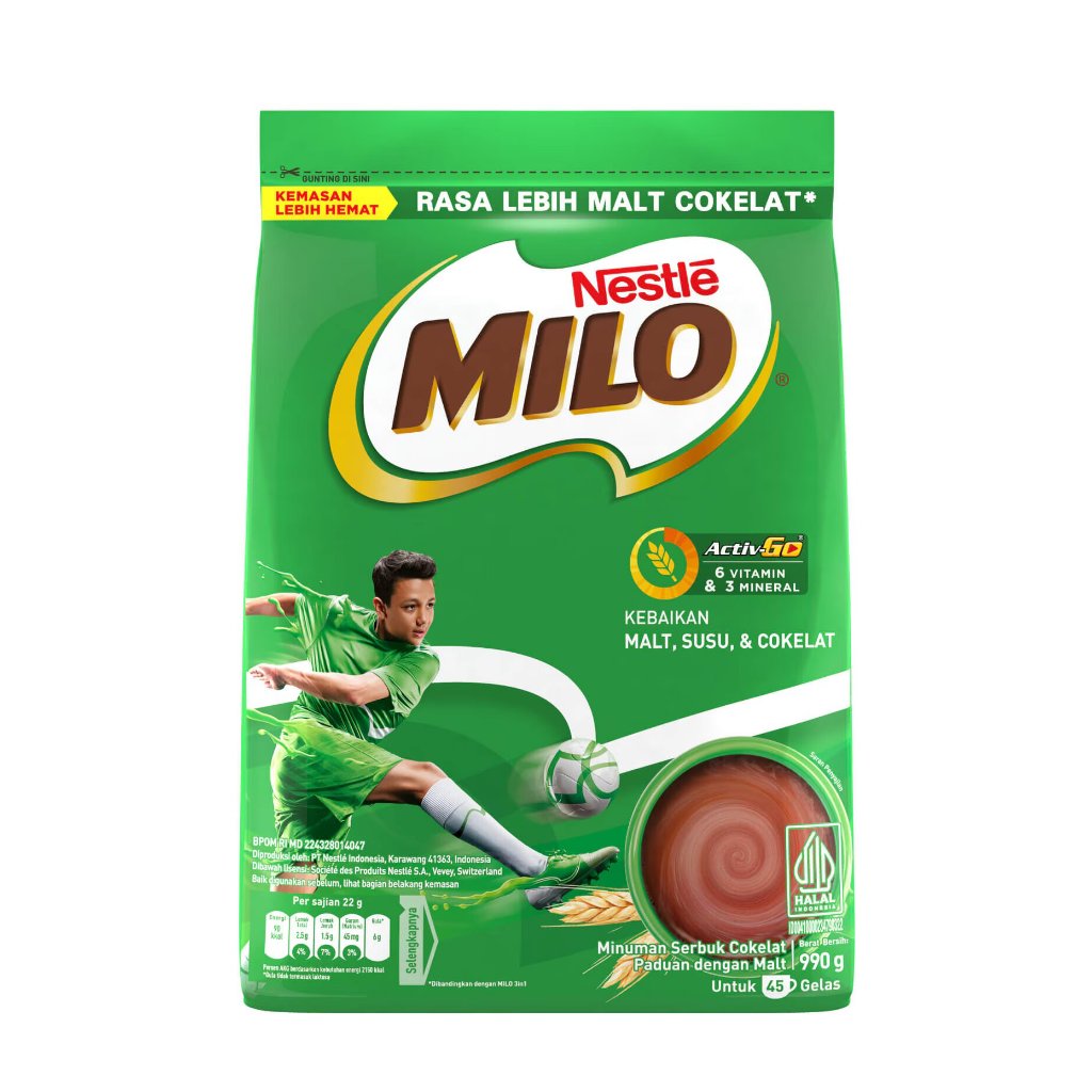 Jual NESTLE MILO ACTIV-GO RASA MALT COKELAT 990gr / Minuman Serbuk ...