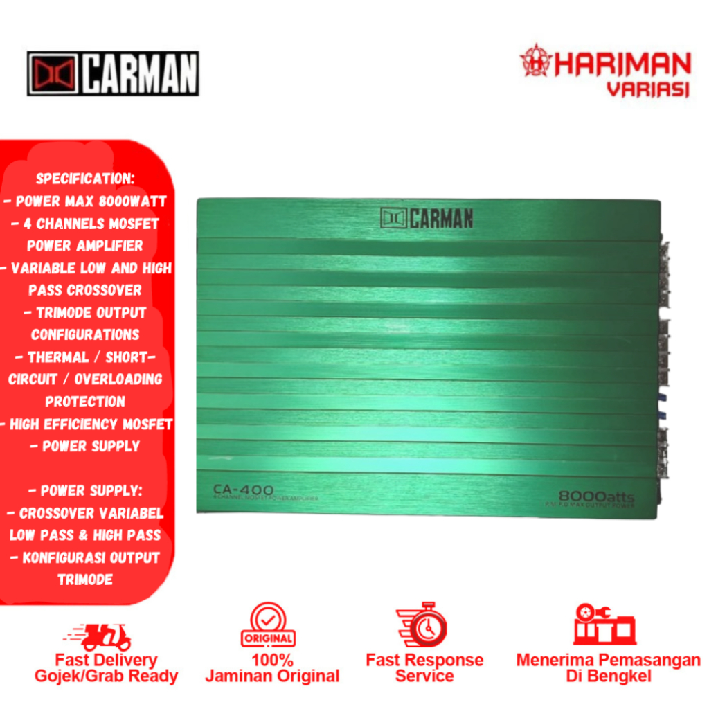 Jual Power Amplifier 4 Channel CARMAN CA-400 | Shopee Indonesia