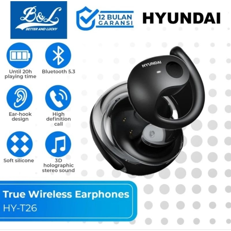 Jual HYUNDAI HY T26 Open Ear Tws Ear Hook | Shopee Indonesia