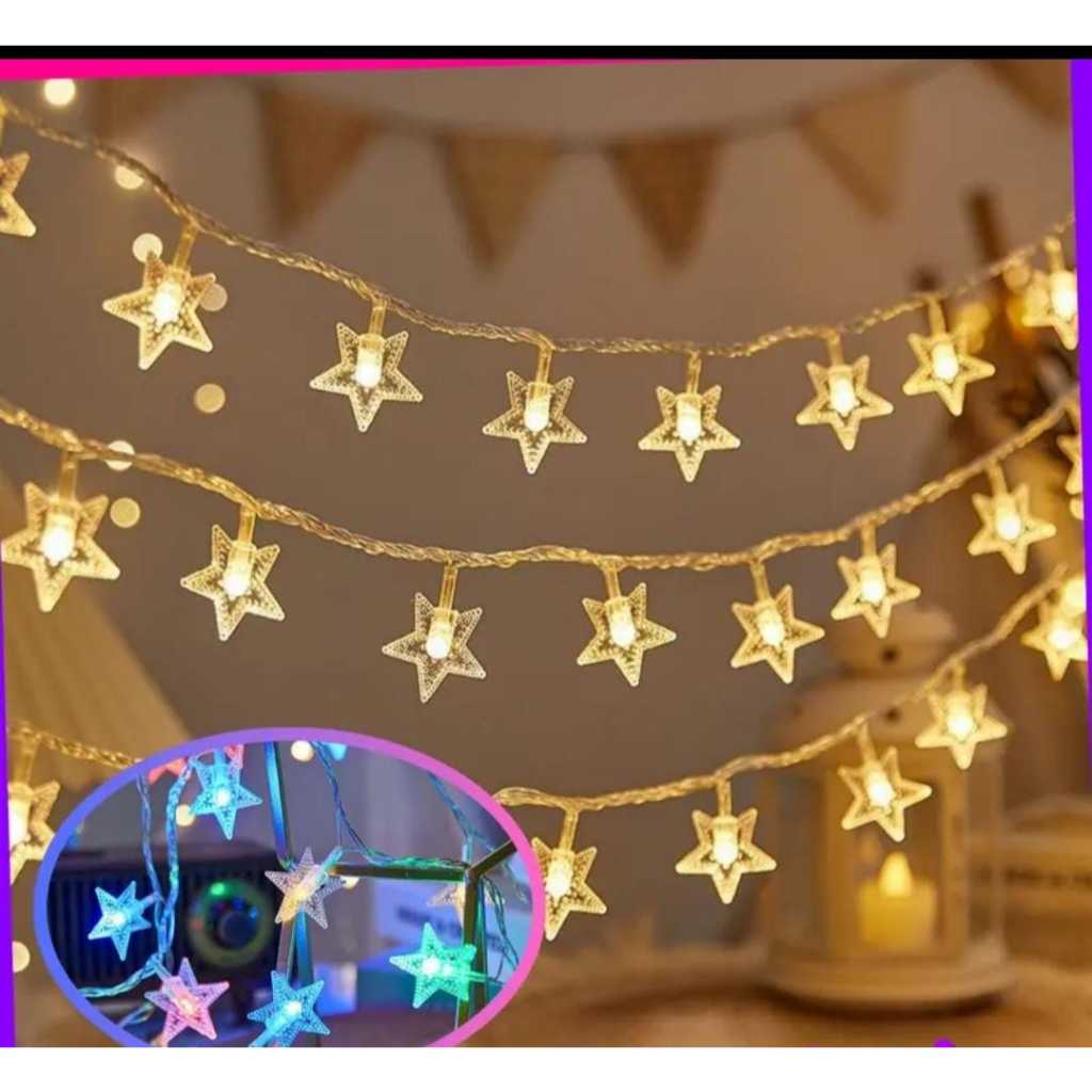 Jual [8 meter]Lampu Tumbler Natal Model Bintang Hias LED Natal Tahan ...