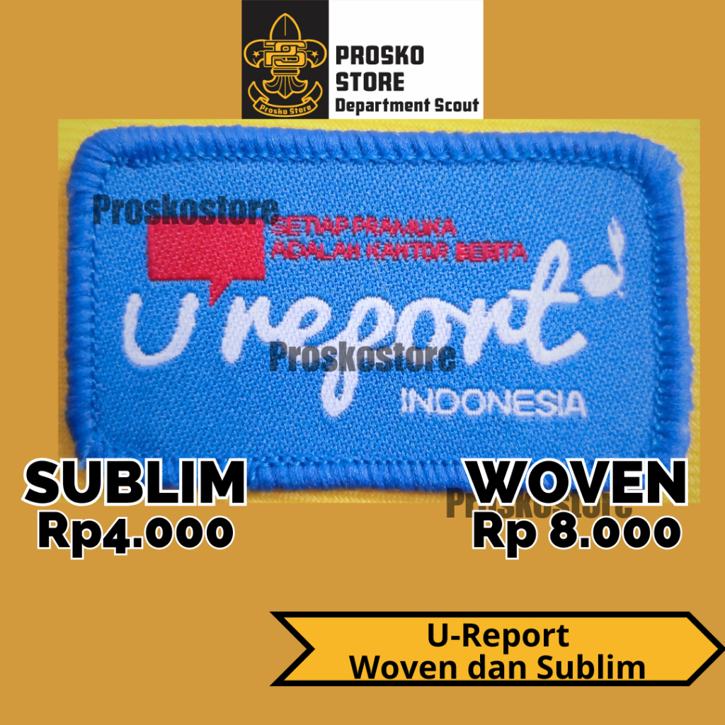 Jual U-Report Woven dan Sublim Patch / Badge / Tiska anti Luntur ...