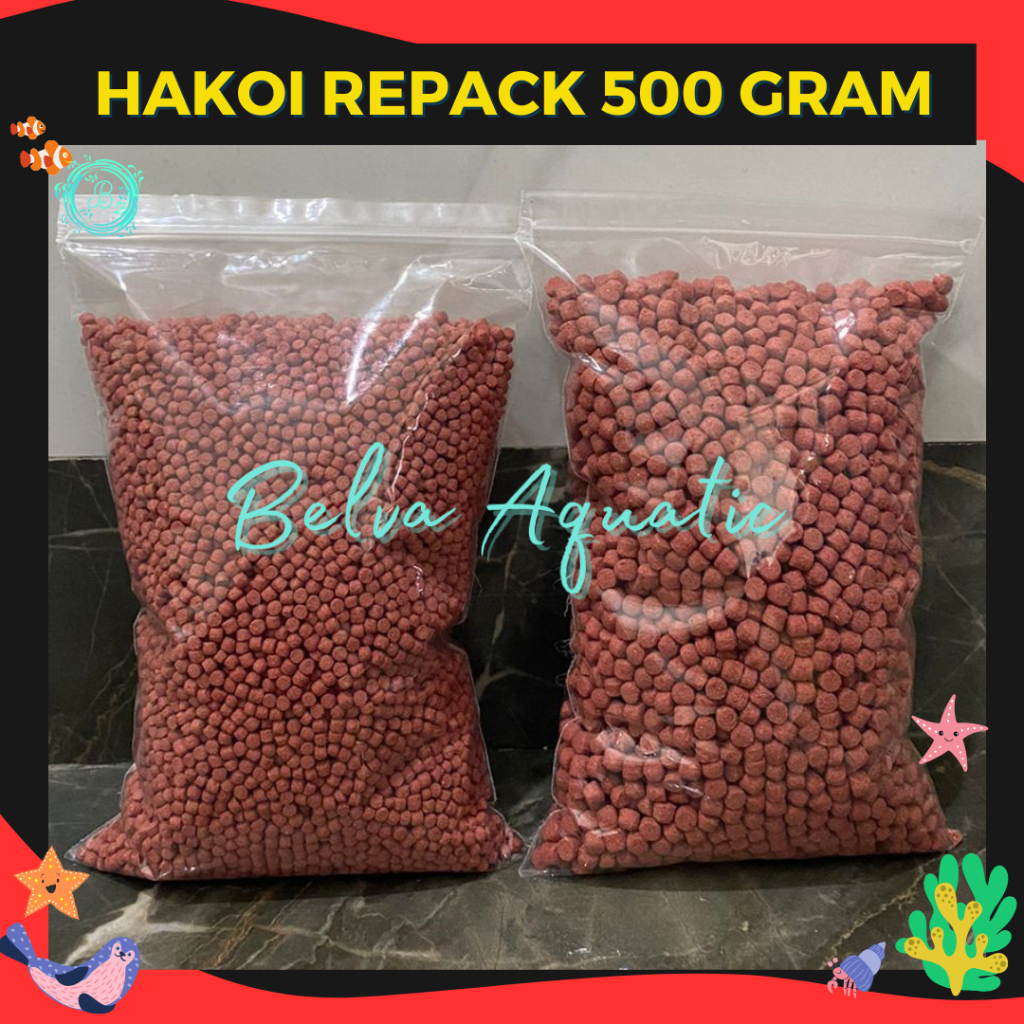 Jual HAKOI Merah Super Red 2mm 5mm Pelet Koi 1kg Pelet Pakan Ikan Hias ...