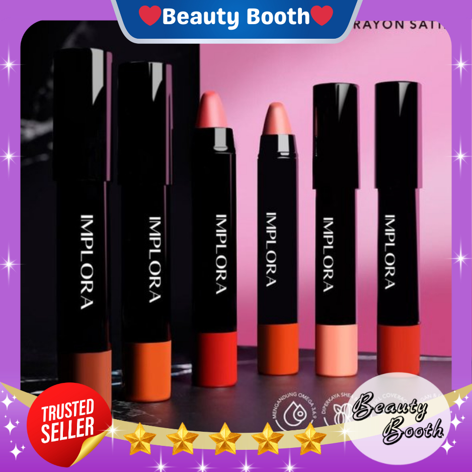 Jual IMPLORA Lip Crayon Satin | implora - Beauty Booth Beautybooth | Shopee Indonesia