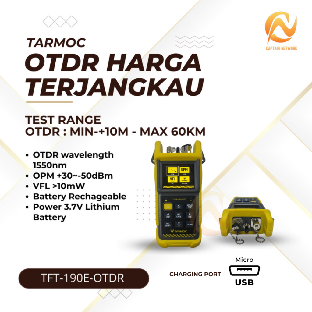 Jual Tarmoc TFT-190E-OTDR | OTDR 1550nm ,OPM,VFL | Shopee Indonesia
