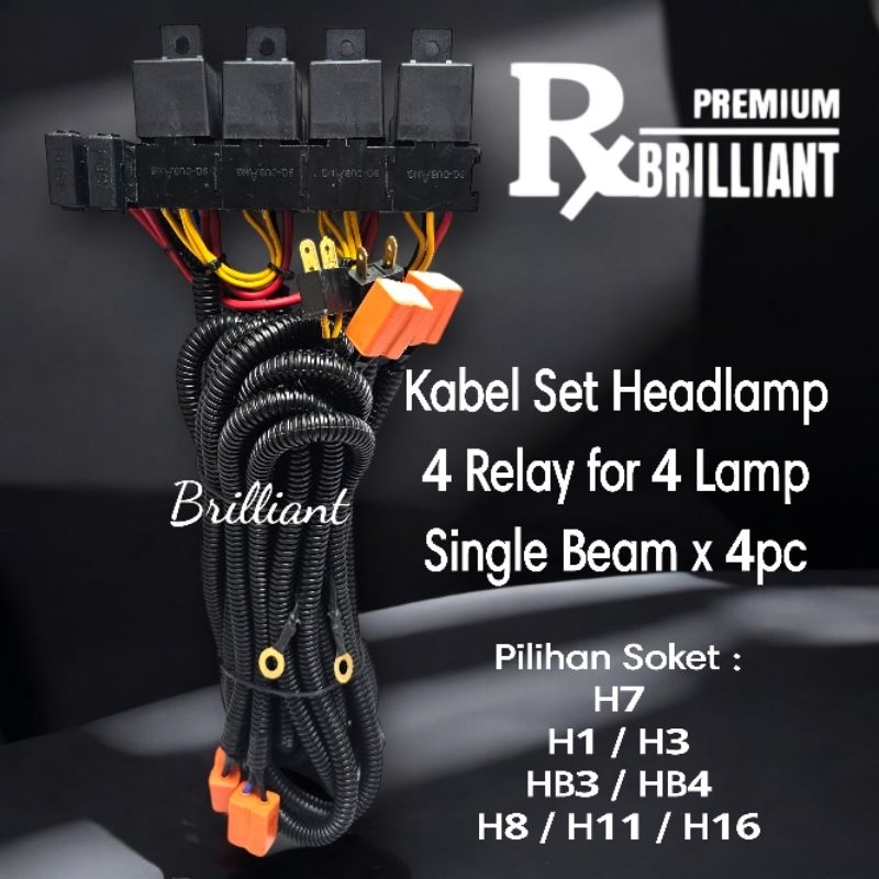 Jual HLM / RWB - Kabel Set Relay Lampu - Headlamp Mobil Khusus 4 Lampu ...