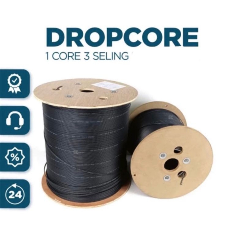 Jual Kabel Fiber Optic Dropcore 1000M 1 / 2 / 4 Core 3 Seling Kabel ...