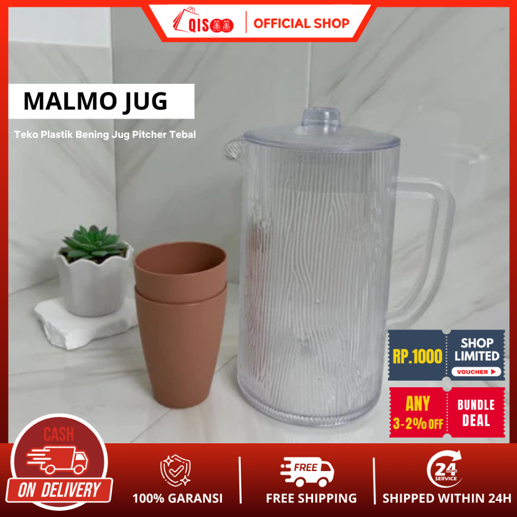 Jual Qisoo Teko Plastik Bening / Jug Pitcher Tebal / Teko Aesthetic ...