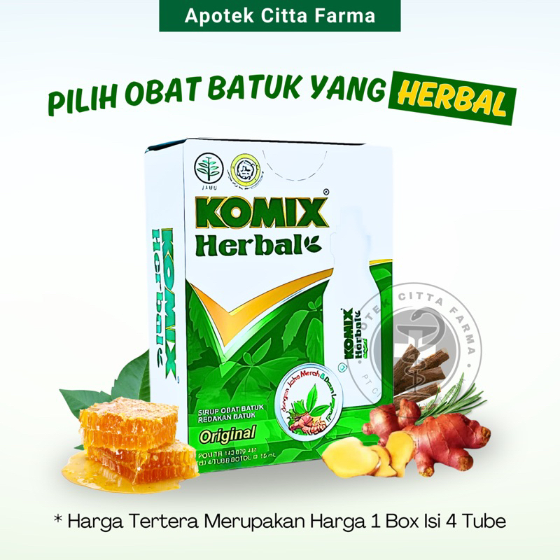 Jual Komix Herbal Original Tube - 1 Box @ 4 Tube @15 ml | Shopee Indonesia