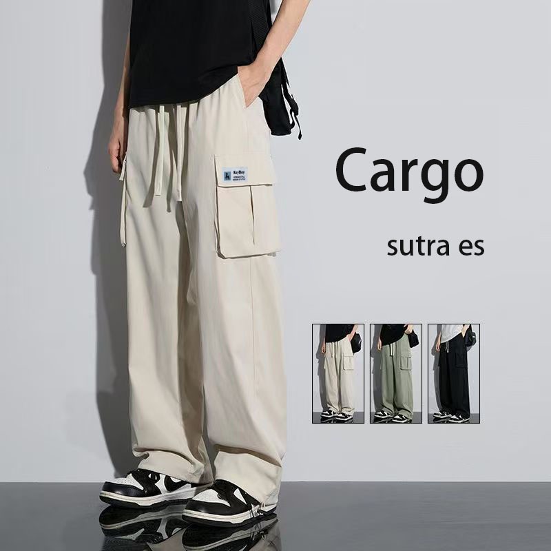 Jual Celana cargo panjang pria baggy pants korean style sutra es casual celana kulot cowok ...