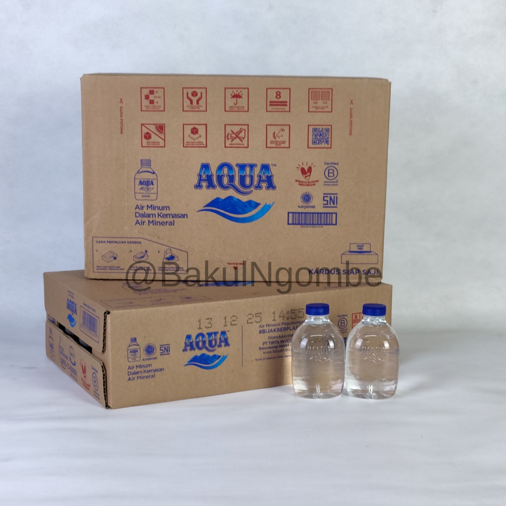 Jual Air mineral AQUA CUBE 1 dus isi 24 (220ml) | Shopee Indonesia