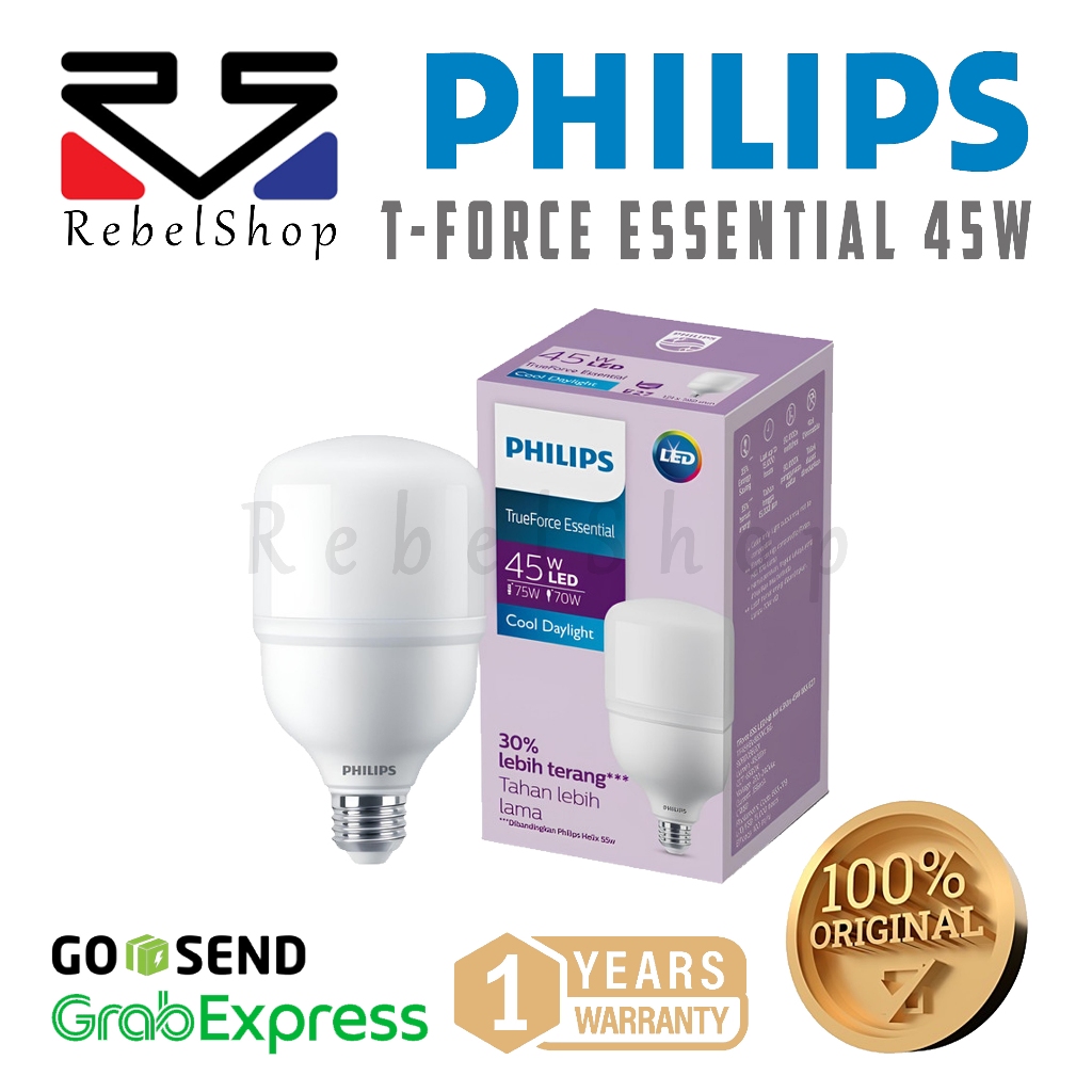 Jual Philips Lampu Bohlam Capsule LED TrueForce Essential 45W TForce Bulb E27 Putih 45 Watt ...