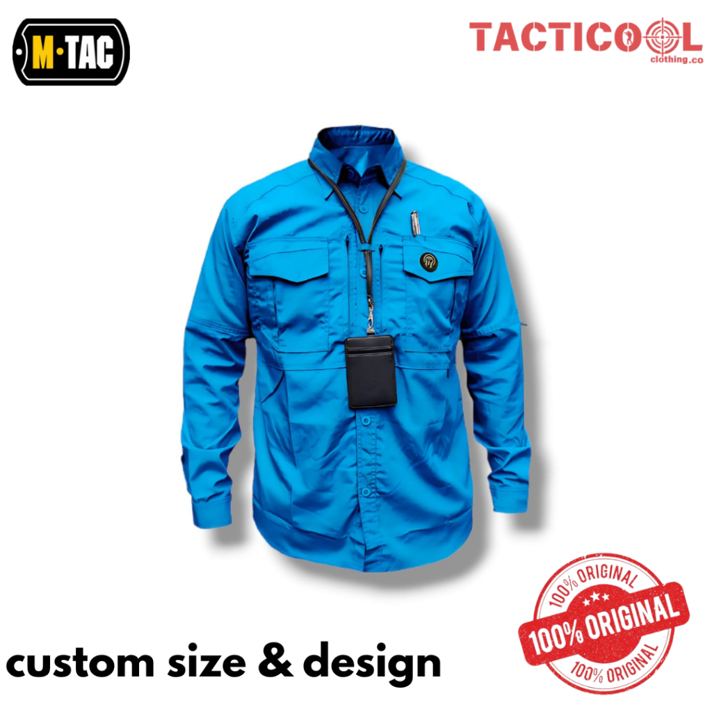 Jual kemeja Tactical M-TAC Biru Muda Lengan Panjang Baju Kemeja PDL ...