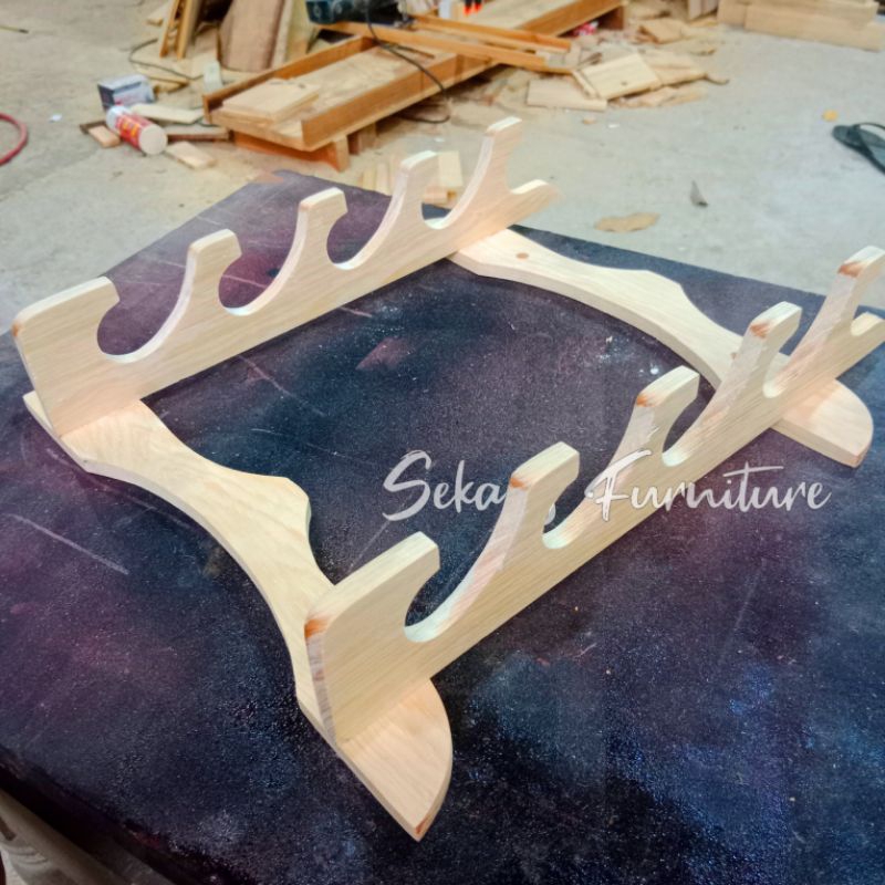 Jual rak joran pancing dinding rak joran kayu | Shopee Indonesia