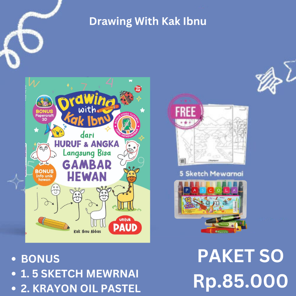 Jual Buku Drawing With Kak Ibnu : Dari Huruf & Angka Langsung Bisa ...