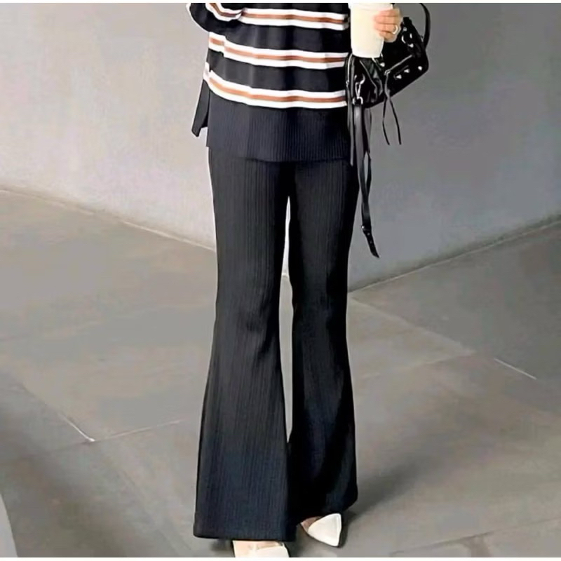 Jual CELANA CUTBRAY KNIT WANITA Higwaist Knit Cutbray Wanita Premium | Shopee Indonesia