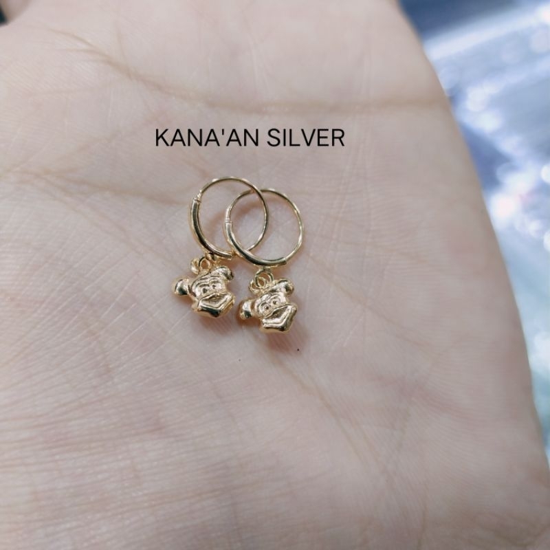 Jual Anting anak ring gantung Mickey mouse warna rose gold perak asli 925/Silver 925 lapisan ...