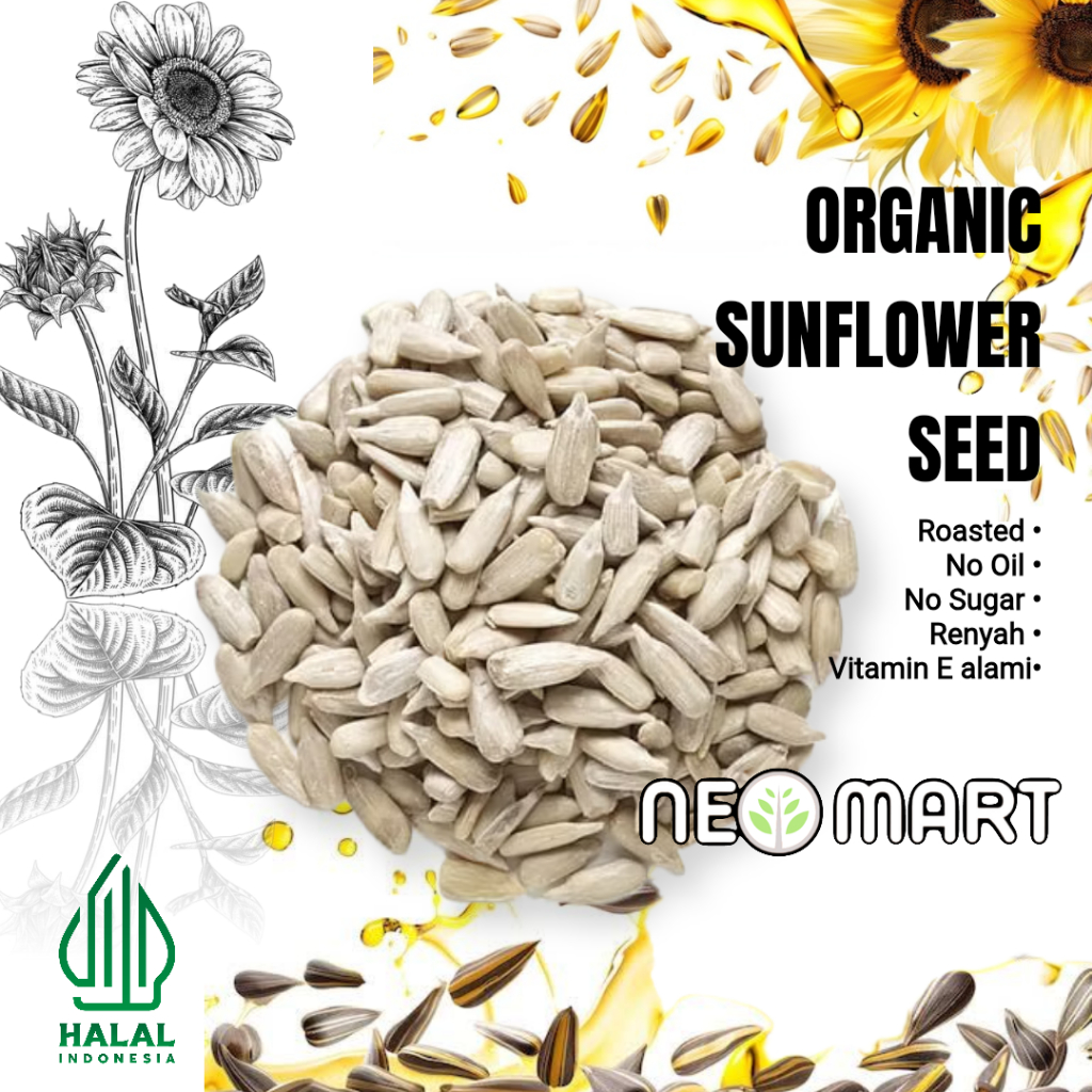 Jual Organic Roasted Sunflower seed 1kg / Kuaci kupas matang/ Kwaci ...
