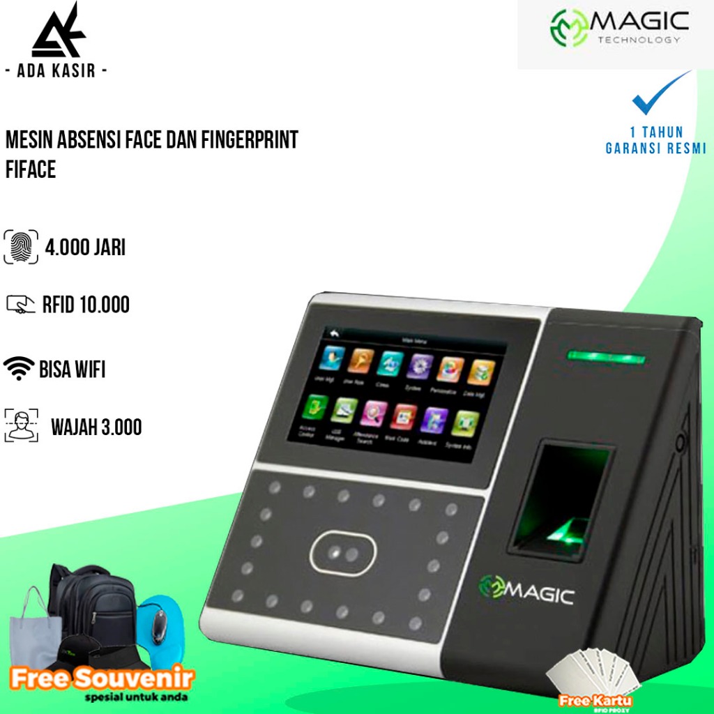 Jual Mesin Absensi Wajah Dan Fingerprint MAGIC FIFACE Tersedia WIFI ...