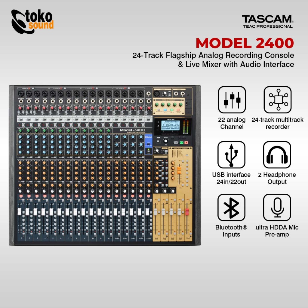 Jual TASCAM MODEL 2400 - 24 Channel Analog Recording Console & Live ...