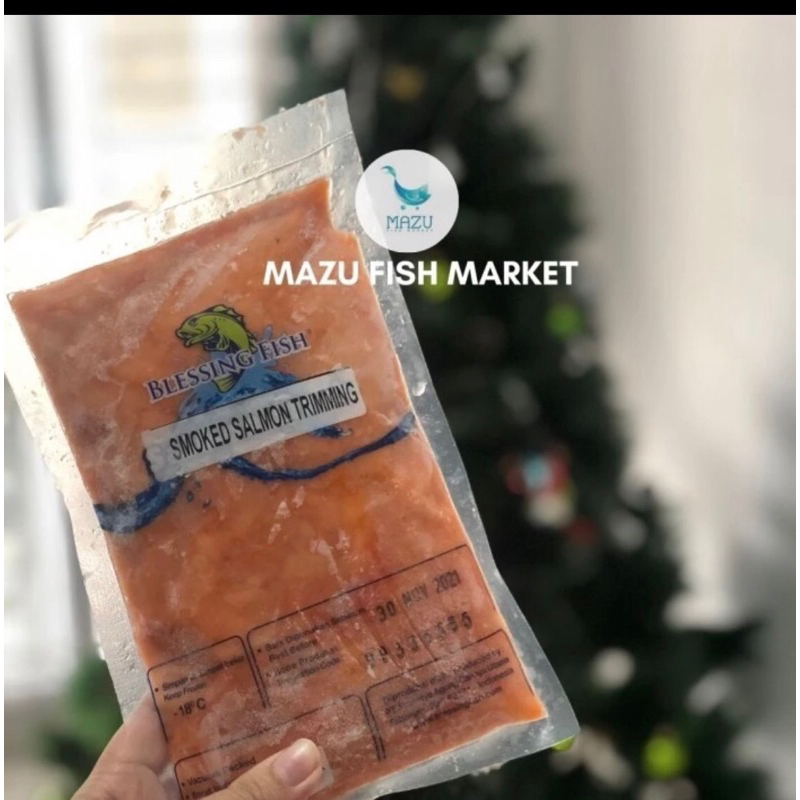 Jual Smoked salmon Triming 500 gram - Blessing Fish | Shopee Indonesia