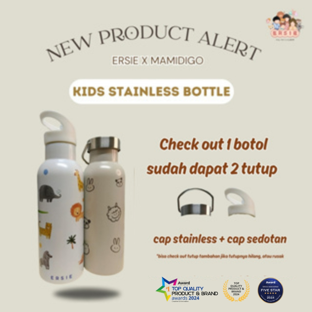 Jual Ersie Kids Stainless Bottle x Mamidigo l botol minum anak ...