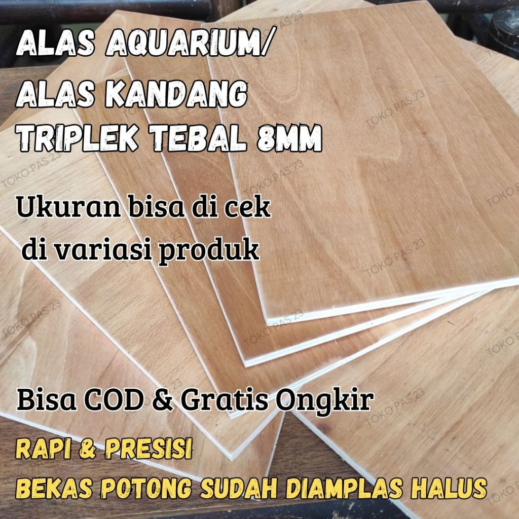 Jual Alas Aquarium Triplek Tebal 8mm Multiplek Papan Kayu Lapis PLywood ...