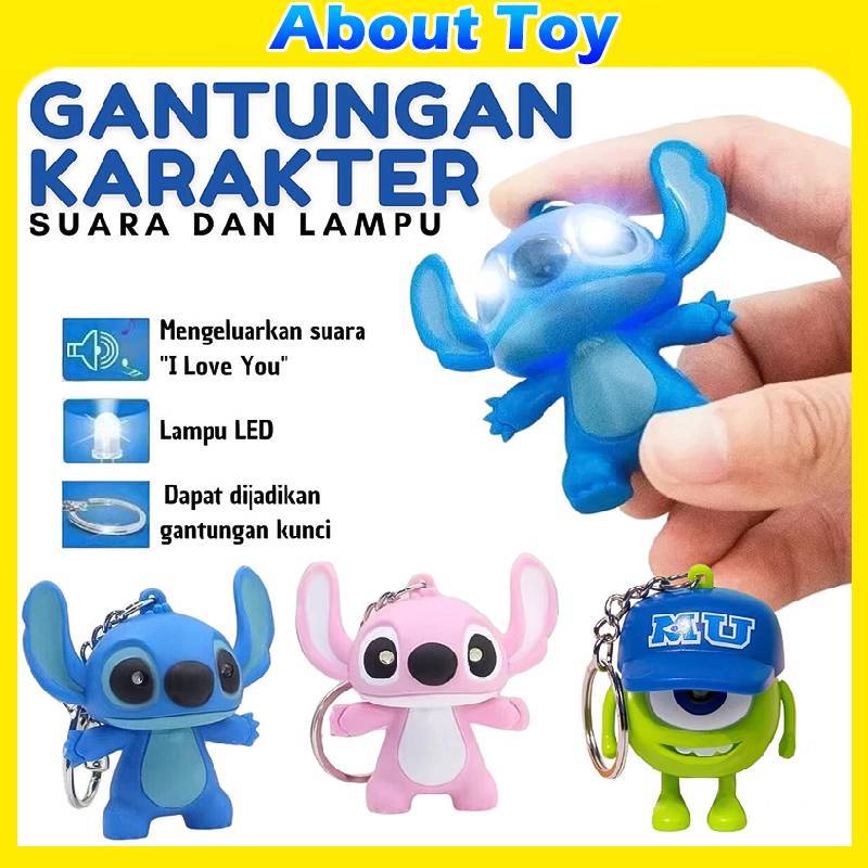 Jual ABOUT Gantungan Kunci Stitch I Love You Karakter Suara Dan Alien ...