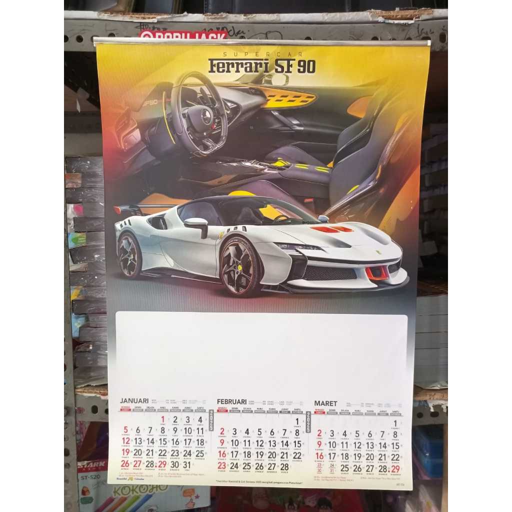 Jual KALENDER DINDING WALL KALENDER TRIWULAN TAHUN 2025 MOTIF MOBIL ...