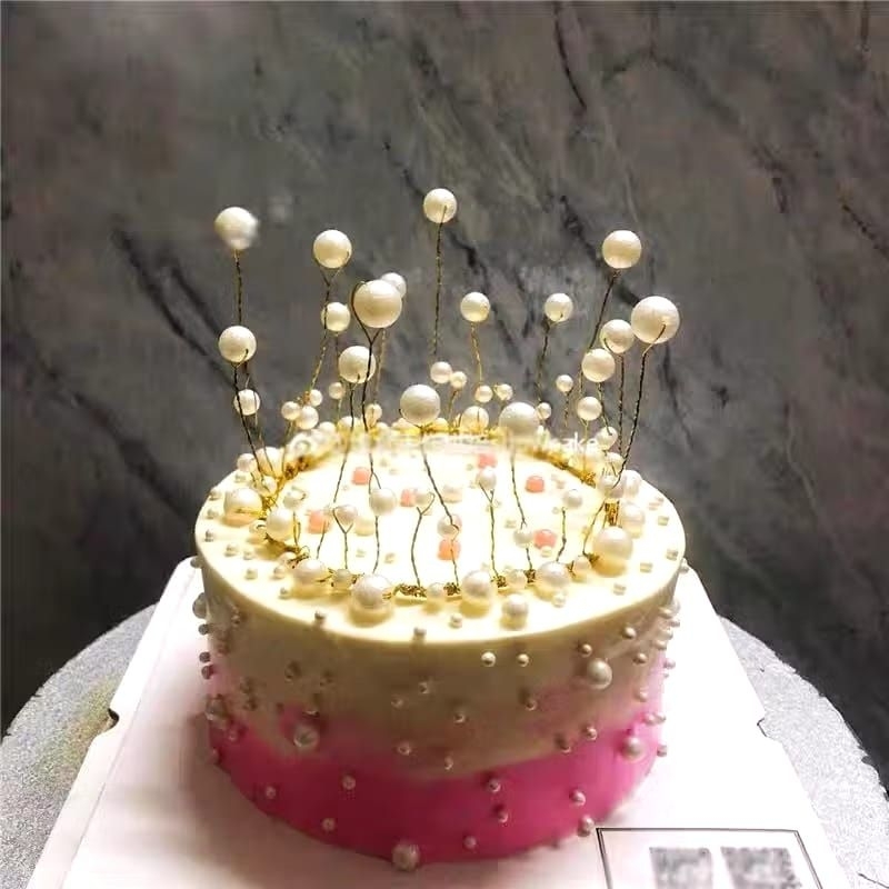 Jual {BG} Hiasan Topper Kue Mahkota Mutiara Crown Mutiara Gold Princess ...