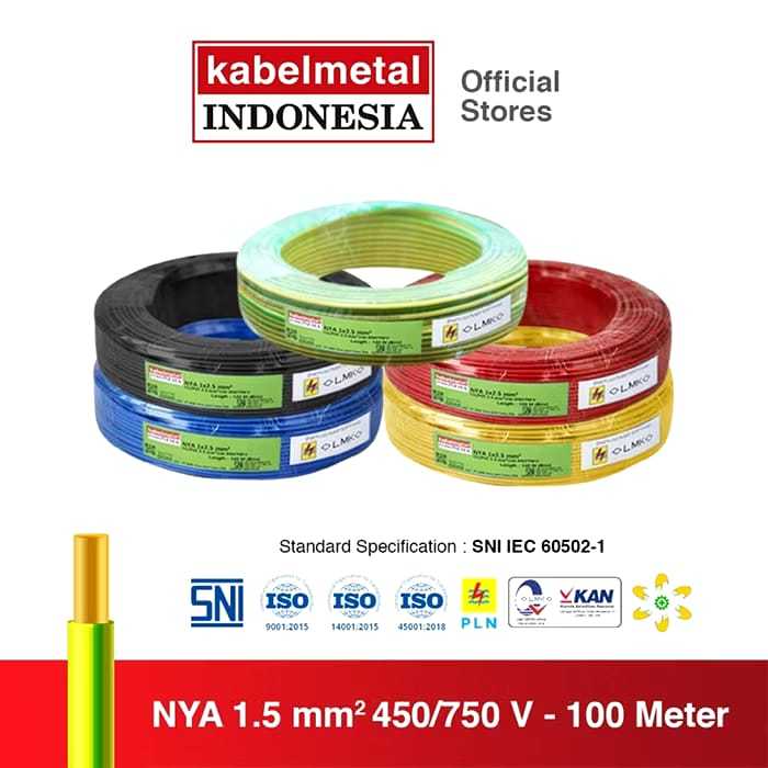 Jual Kabelmetal Indonesia - Kabel NYA 1.5 mm 100 Meter Kawat Tembaga ... Jual Kabelmetal Indonesia - Kabel NYA 1.5 mm 100 Meter Kawat Tembaga ...