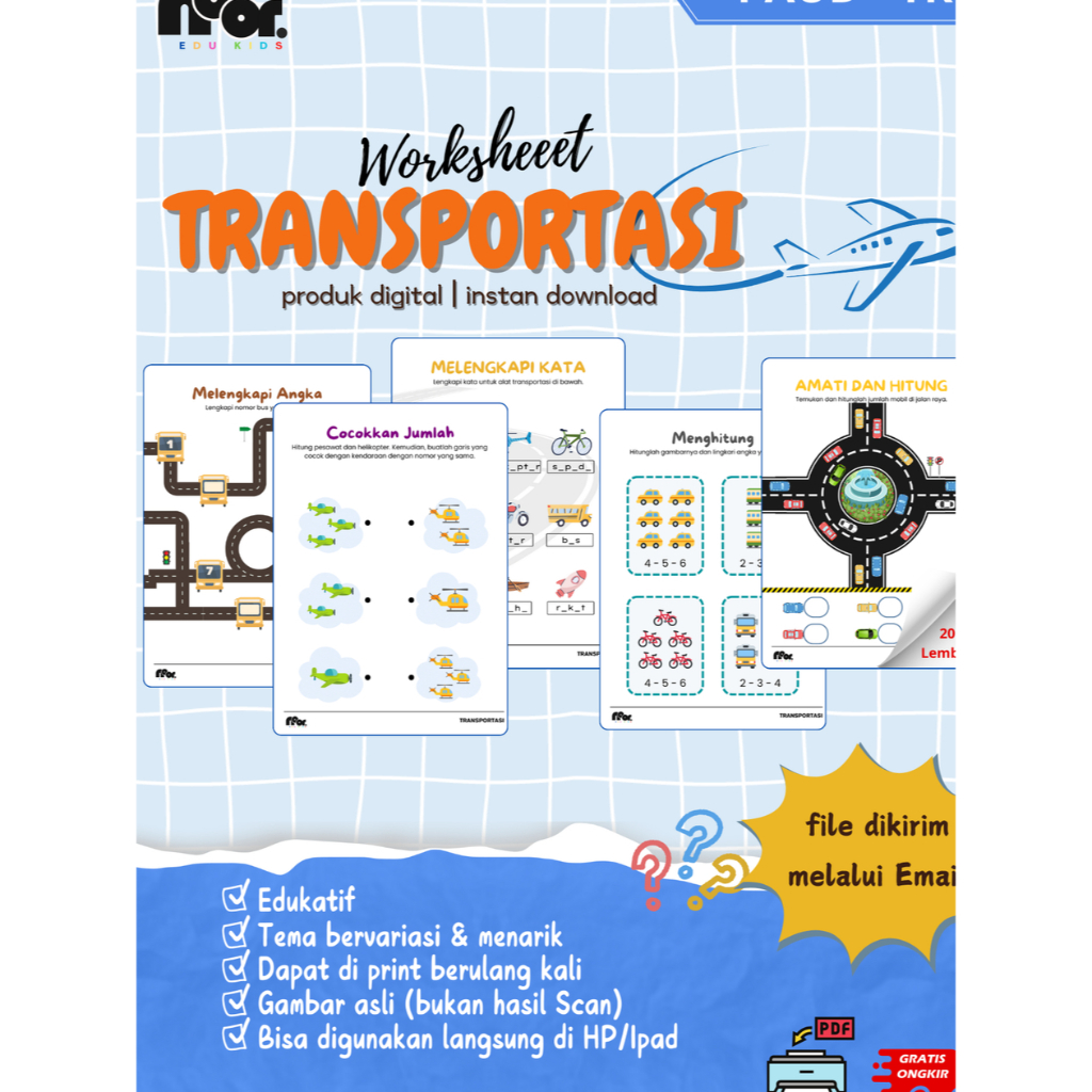 Jual WORKSHEET PRINTABLE TERLENGKAP !! LEMBAR EDUKASI ANAK PAUD - TK ...