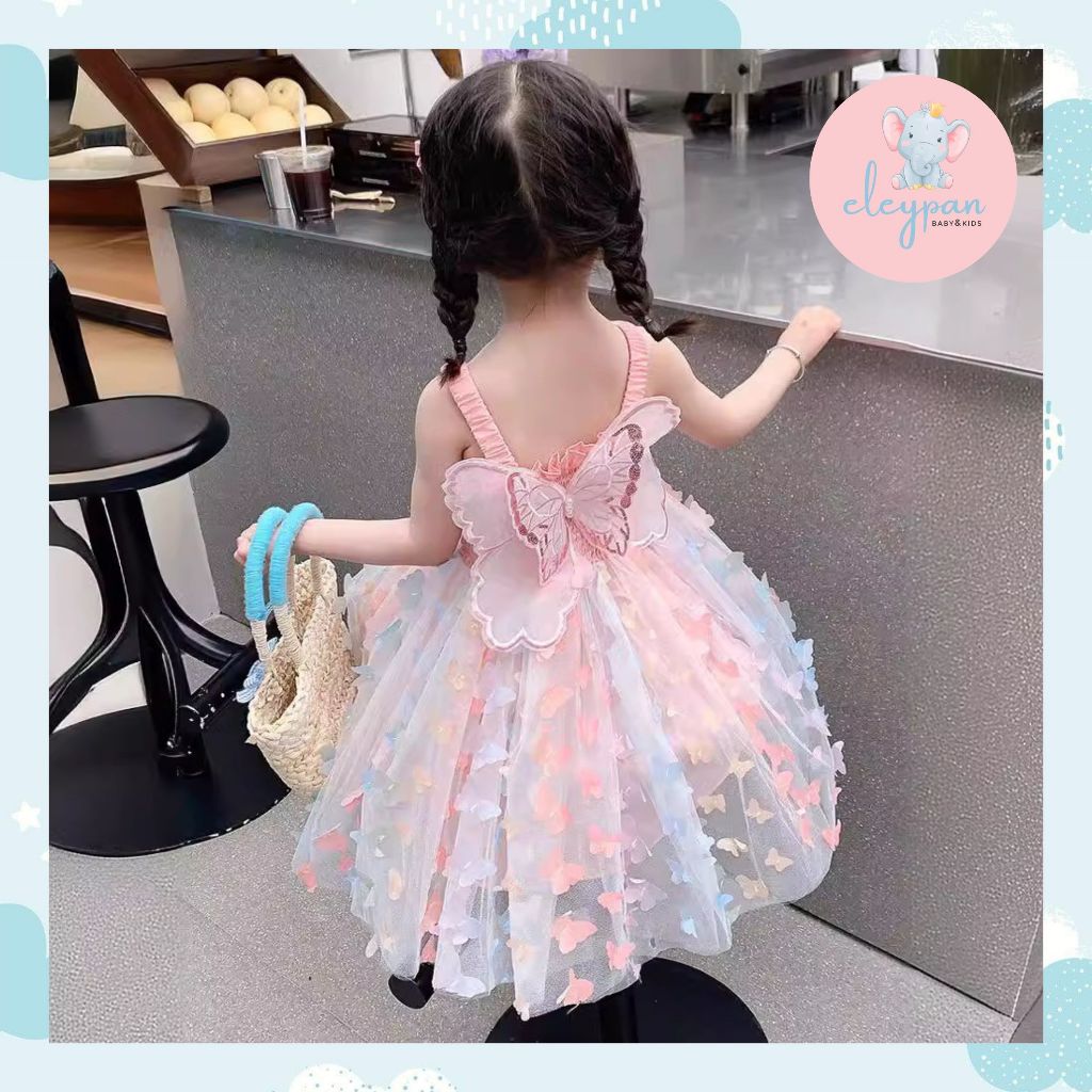 Jual Dress Sayap Kupu Kupu 1-4 Tahun NEW UPGRADE VERSION Gaun Pesta ...