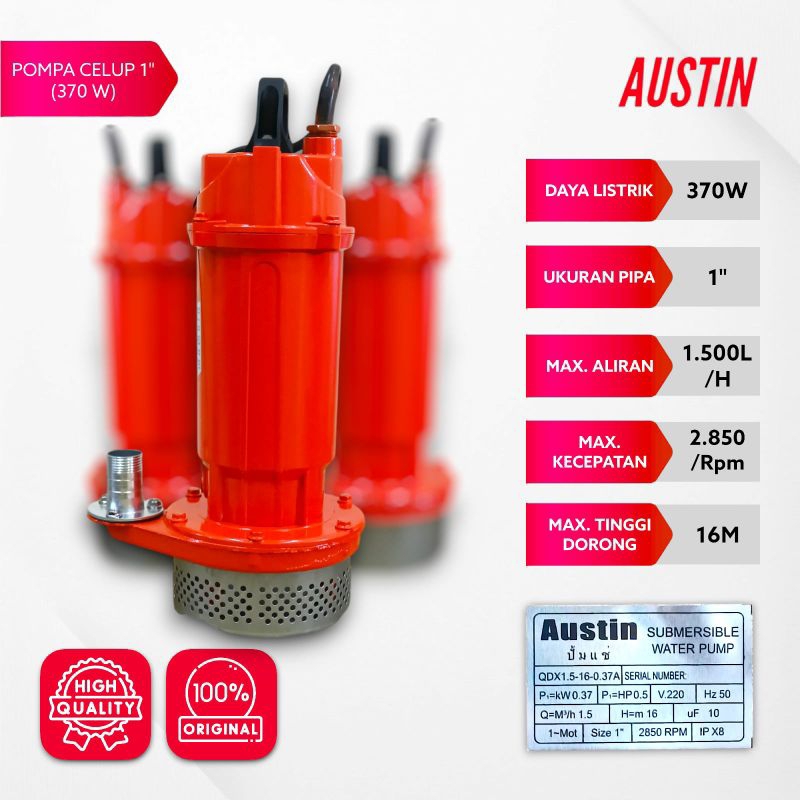 Jual CUCI GUDANG!!! Pompa Celup Air Kotor 370w Submersible Pump 1 inch ...