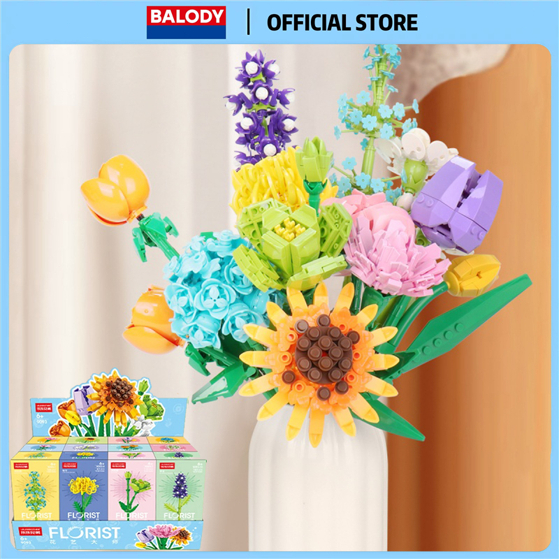 Jual BALODY Flower Blok Bangunan Bunga Kristal Bunga Nano Sunflower ...