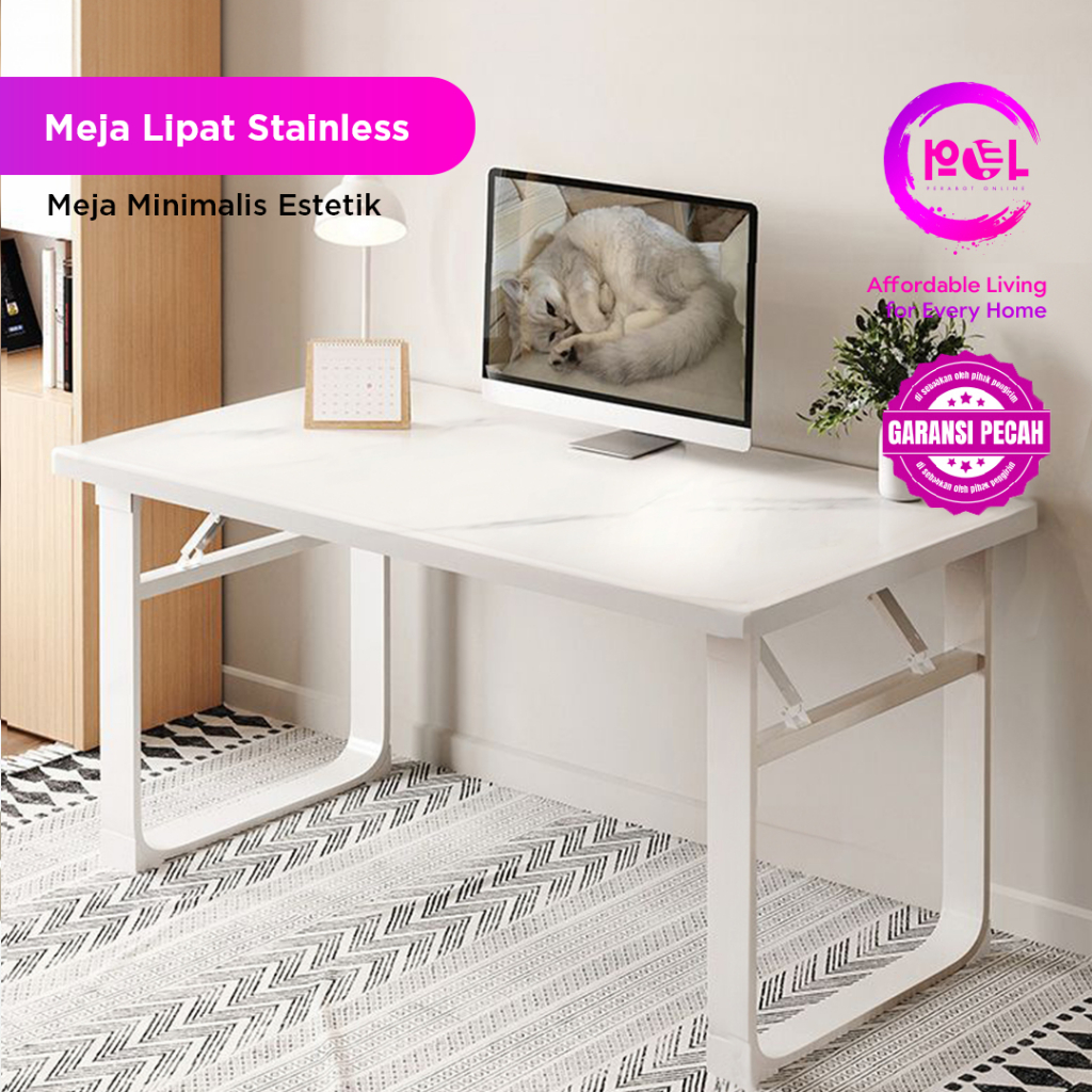 Jual [POL] COD Meja Lipat Stainless Estetik | Coffee Table | Meja ...
