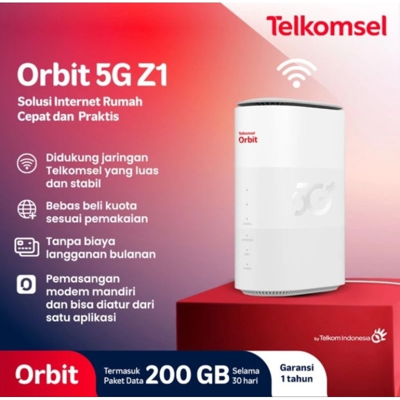 Jual Telkomsel Orbit 5G Z1 Modem internet WiFi High Speed Gratis Kartu Perdana Kuota 200GB ...