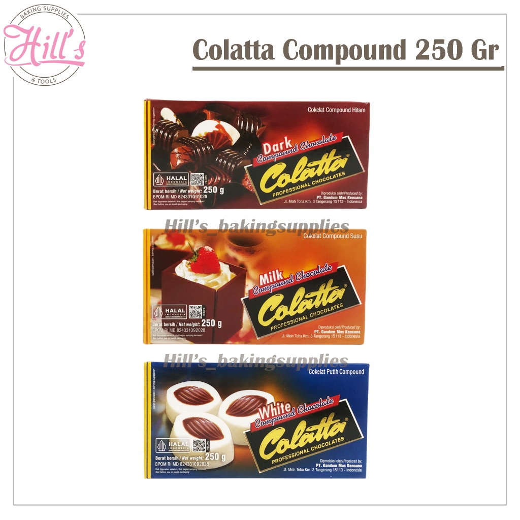 Jual PROMO MURAH !!! COLATTA 250 GR CHOCOLATE COMPOUND DARK MILK WHITE ...