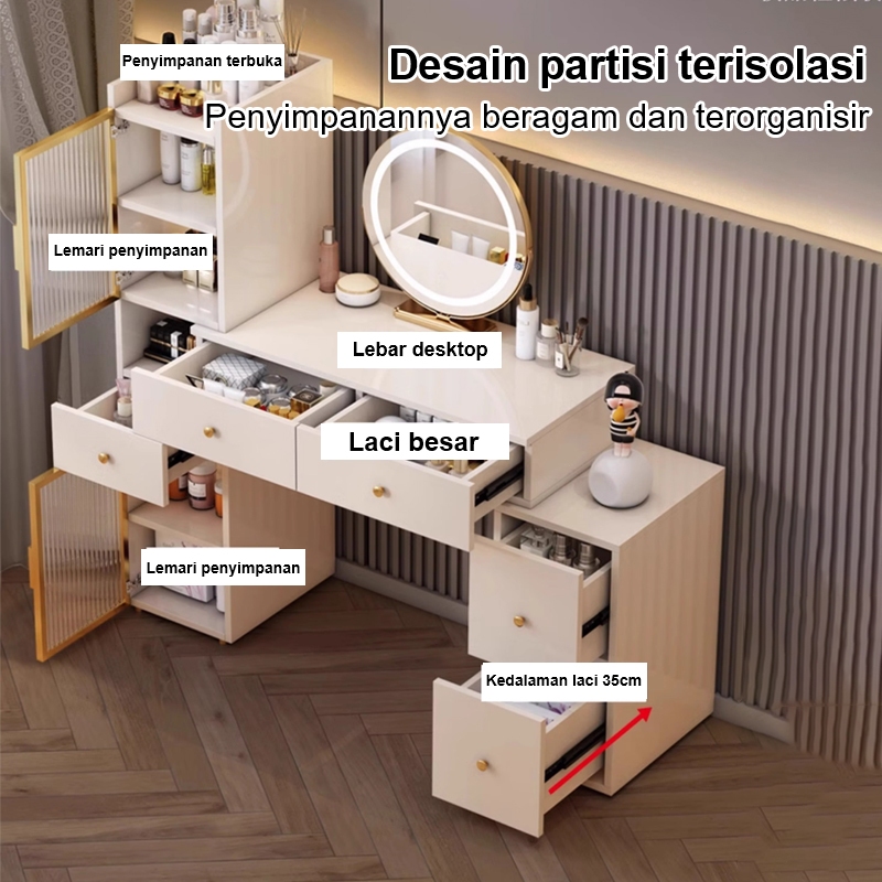 Jual Meja Rias Aesthetic / Meja Rias Lampu / Meja Rias Minimalis / Meja ...