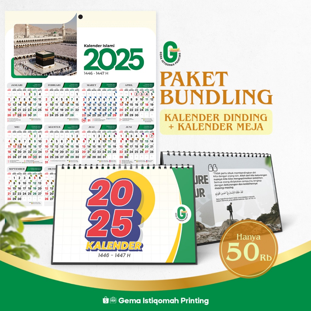 Jual Bundling Kalender Islami Dinding dan Meja | Tanda Puasa Wajib ...