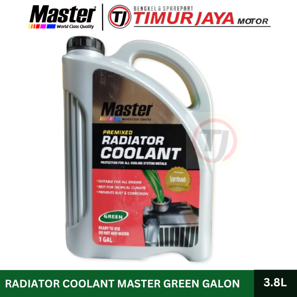 Jual Air Radiator Coolant Colant Master Green Hijau 1 Galon | Shopee ...