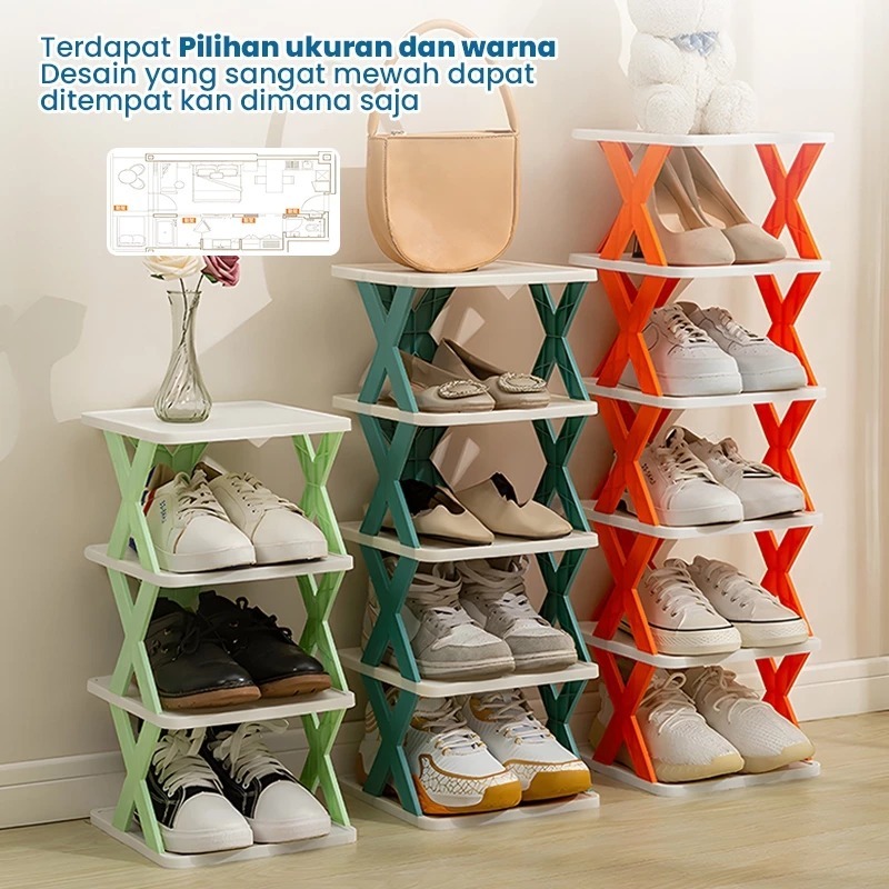 Jual Rak Sepatu X 2 Sampai 8 Susun | Tempat Sepatu Susun | Rak Sendal ...