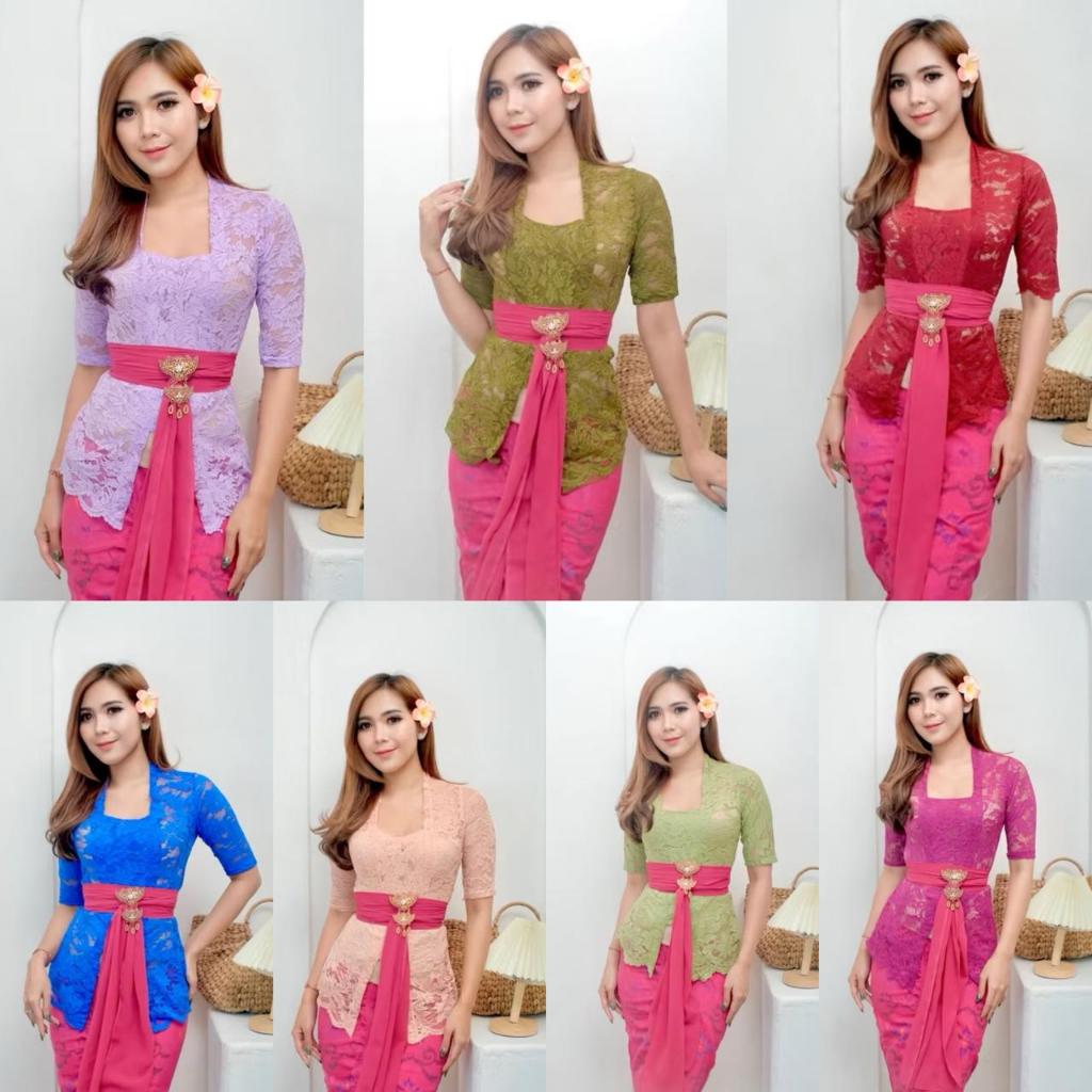 Jual Baju Adat Kebaya Bali Bed Sofia Lengan 7/8 Tangan 3/4 Brokat ...