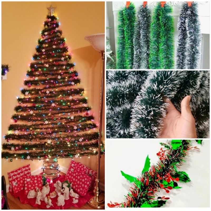 Jual Slinger Pohon Natal Dekorasi Murah Natal Slinger Putih Hijau Salju ...