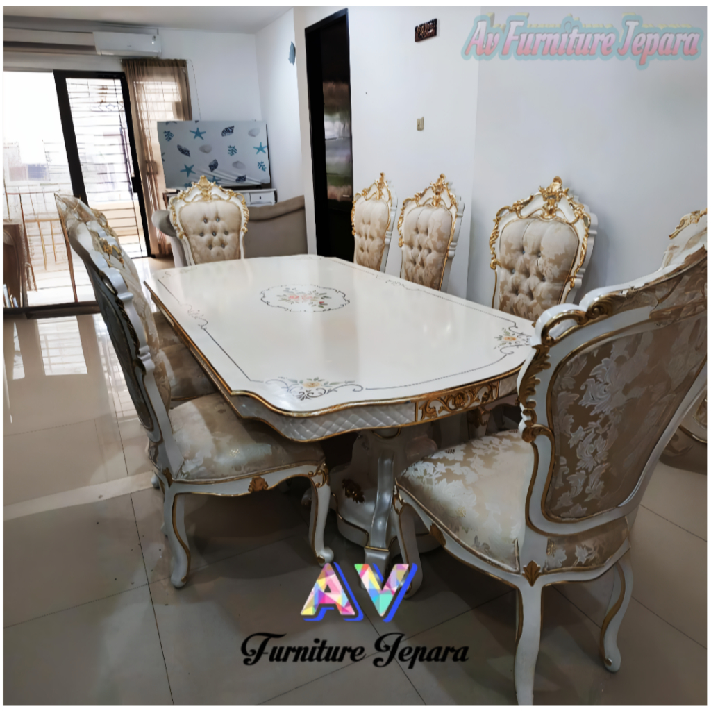 Jual Set Maja Makan Custom Mewah Kursi 8 Ukuran meja 240x100 Finising ...