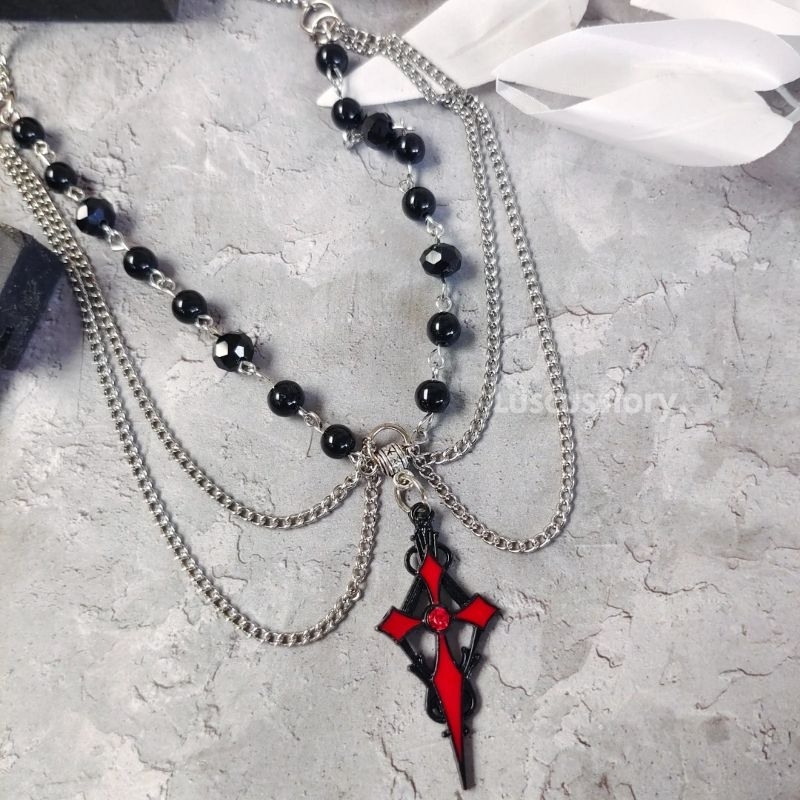 Jual CROSSGOTH Kalung Layer Choker Gothic Harajuku Japanese Korean ...