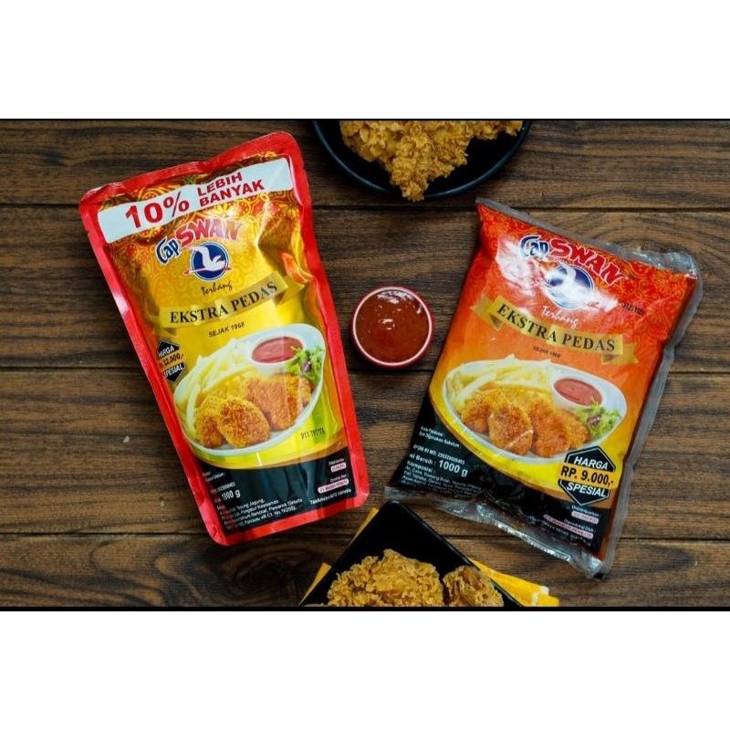 Jual saos saus sambal premium cap swan EXTRA PEDAS kemasan bantal 1000g ...