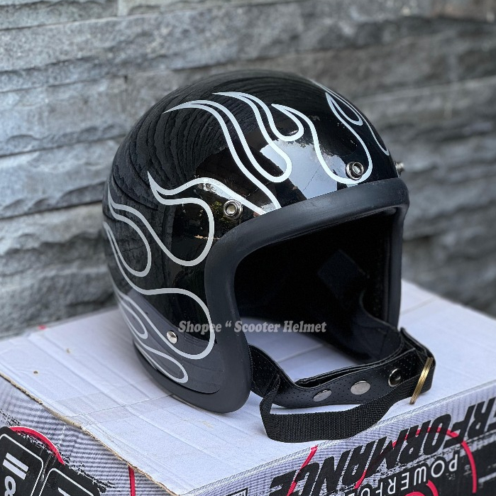 Jual Helm Slimhead Motif Api SNI | Shopee Indonesia