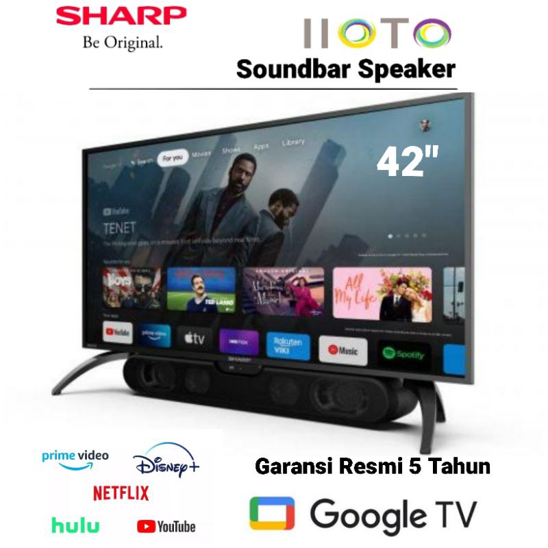 Jual Limited Stock! LED SHARP Google TV 42 Inch Dengan SPEAKER SOUNDBAR IIOTO FHD - 2T-C42EG1I ...